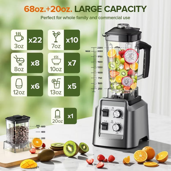 Teendow HS-209D 2-in-1 Blender & Grinder Combo